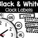 PRINTABLE Clock Label Numbers in 5 Minute Intervals | Black and White ...