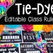 Editable Tie Dye Retro Classroom Rules Posters Groovy Hippie Classroom ...