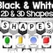 PRINTABLE Shape Posters Charts Black and White Classroom Decor 2D and ...