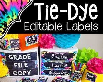 Editable Tie Dye Retro Classroom Rules Posters Groovy Hippie Classroom ...
