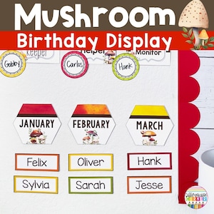Mushroom Retro Classroom Birthday Display Groovy Classroom Decor Retro ...