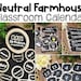 Farmhouse Neutral Classroom Calendar & Weather Display Set | Farmhouse ...