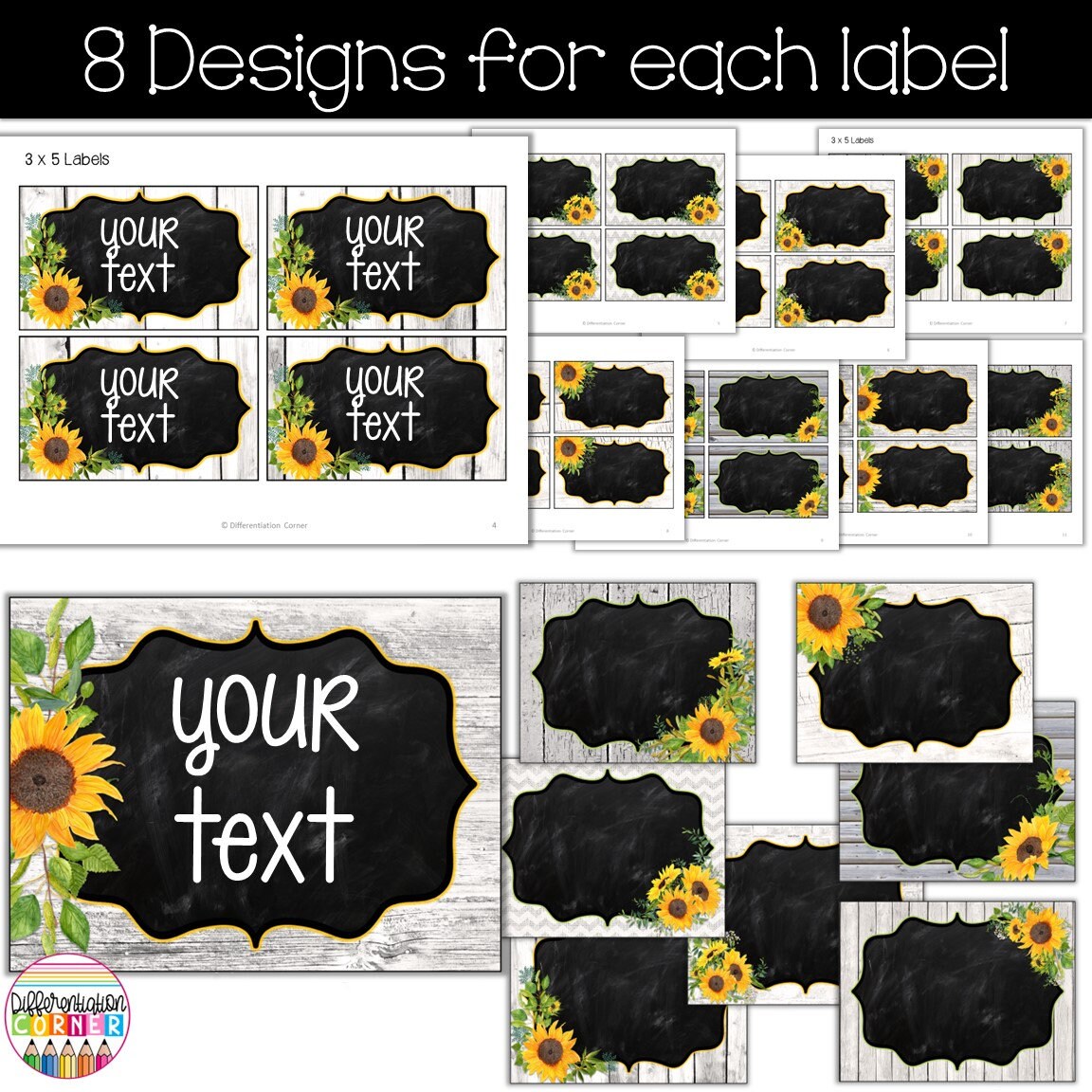 Editable Classroom Labels Sunflower Farmhouse Classroom Decor - Etsy