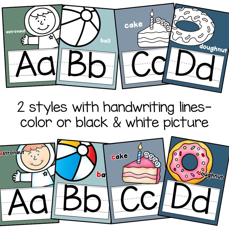 Cursive and Print Alphabet Posters for the Classroom Nature Classroom ...