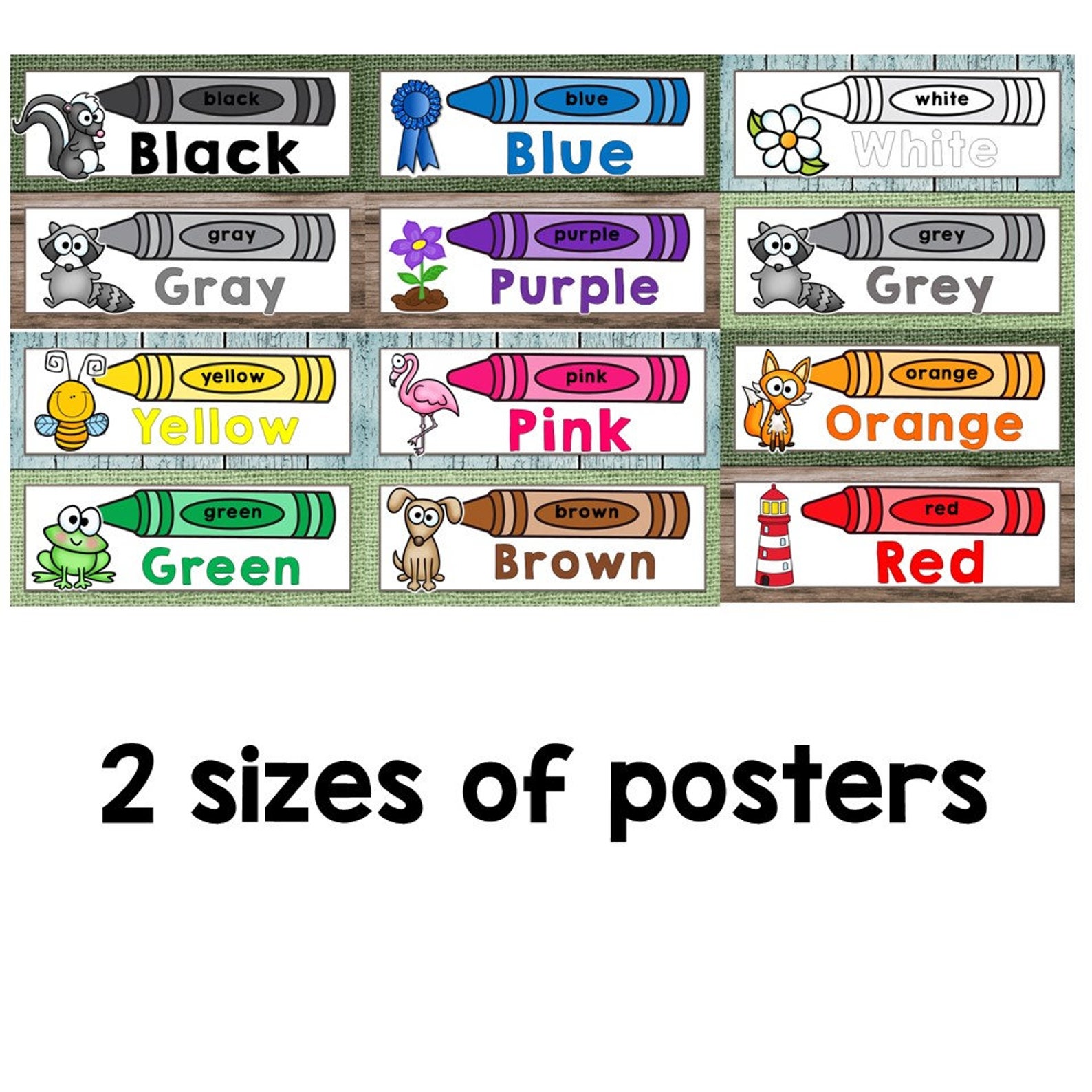 PRINTABLE Color Posters Pack Nature Classroom Decor Colors Posters ...
