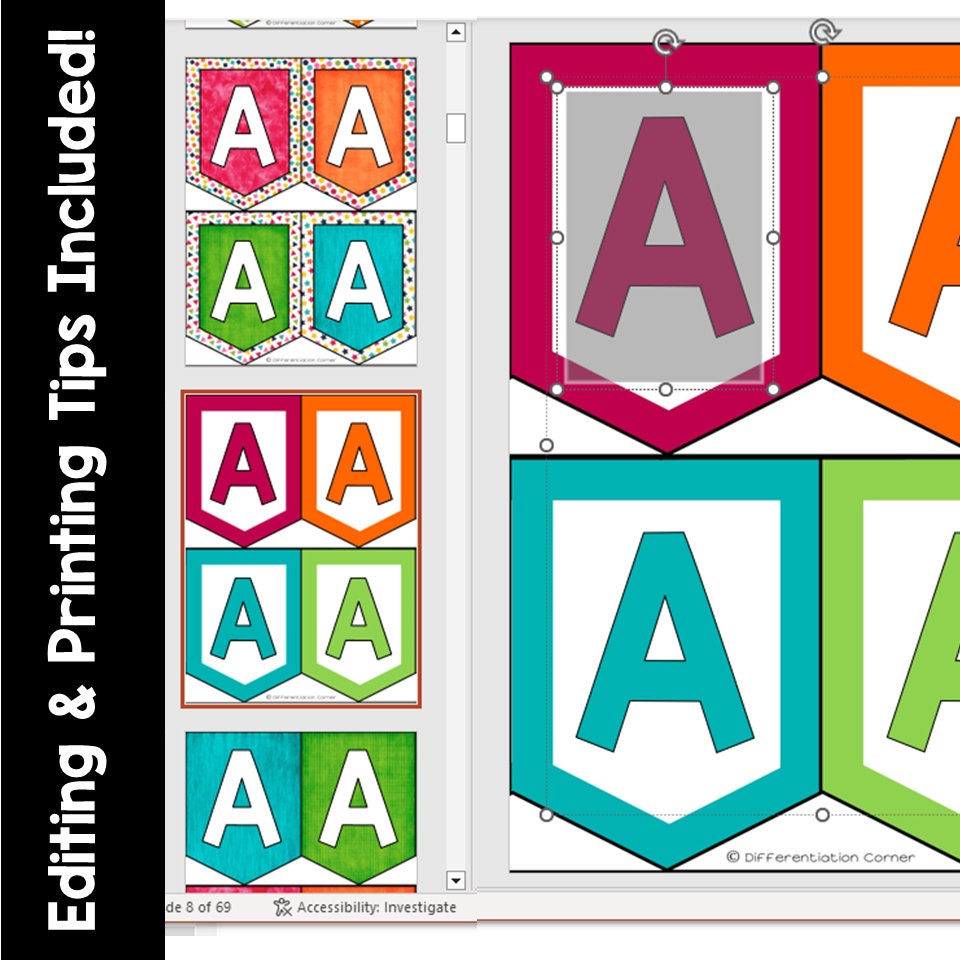 Editable Confetti Rainbow Bunting Bulletin Board Banner Letters ...