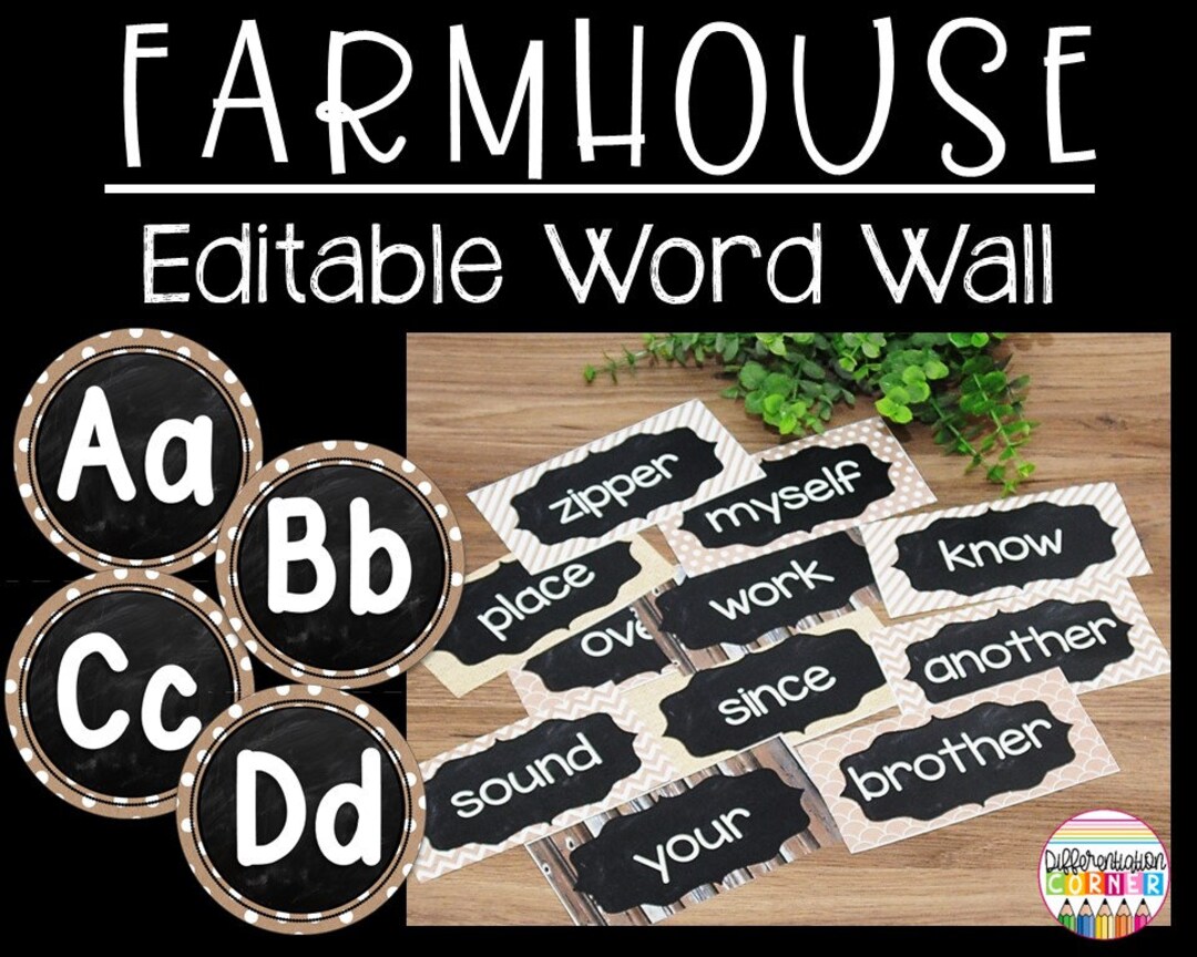 Classroom Word Wall Display Editable Neutral Classroom Decor - Etsy