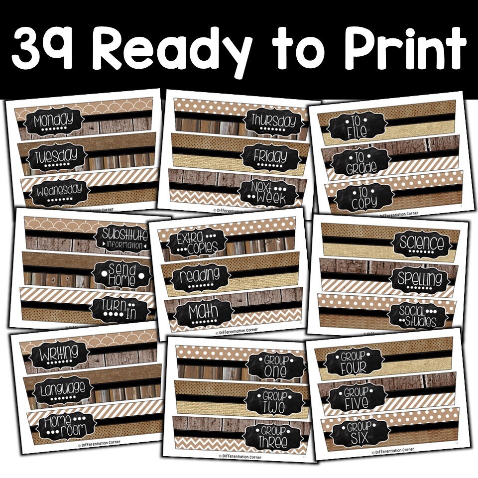 10 Drawer Cart Rolling Labels Editable Farmhouse Neutral - Etsy