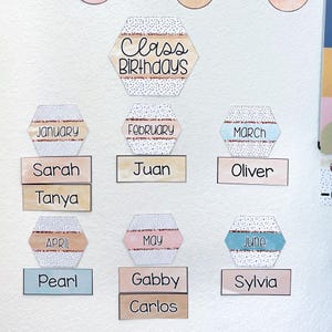 Boho Classroom Birthday Board Neutral Boho Classroom Decor Birthday ...
