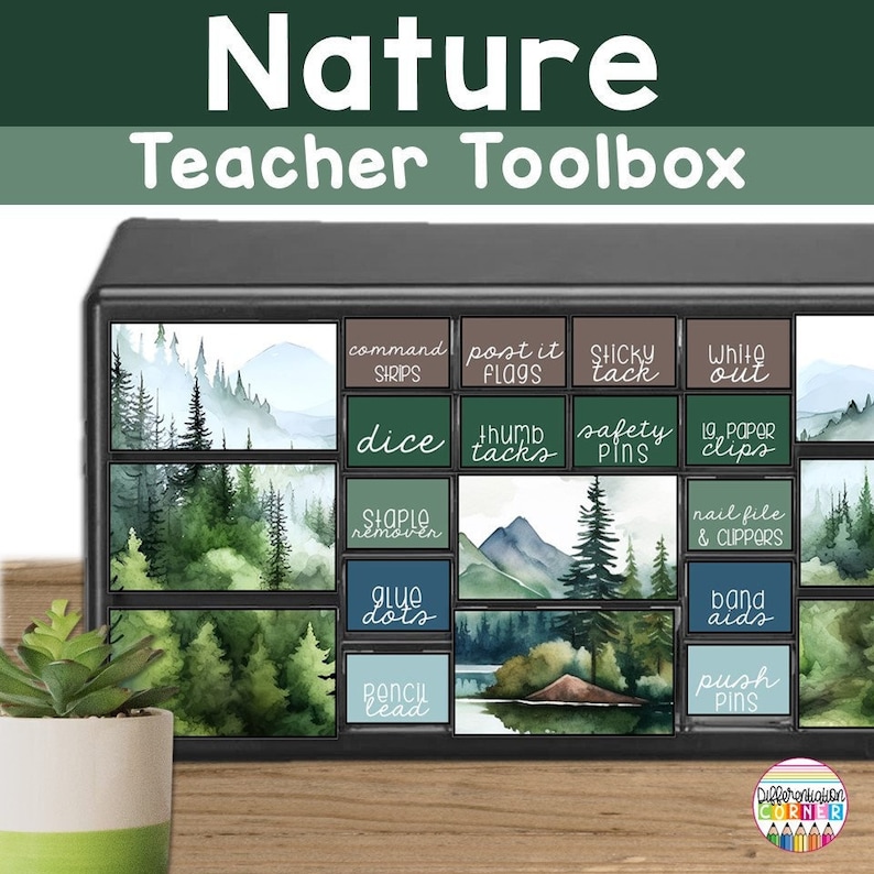 Nature Classroom Teacher Tool Box Labels Nature Classroom Decor Teacher ...