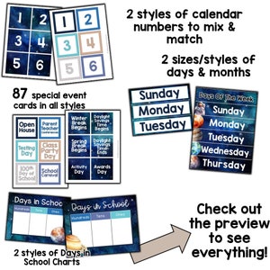 Space Classroom Calendar Set & Weather Display Space Classroom Decor ...