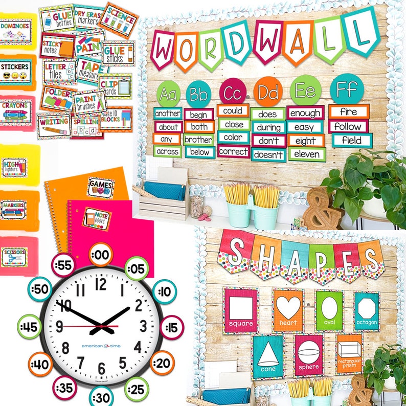 Confetti Rainbow Classroom Decor Bundle | Classroom Bulletin Board ...