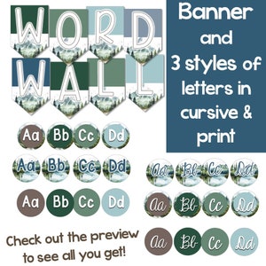 Classroom Word Wall Display Editable Nature Classroom Decor Word Wall ...
