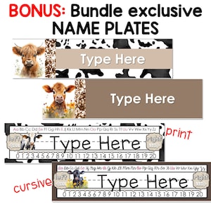 Cow Print Neutral Classroom Decor Bundle | Classroom Bulletin Board ...