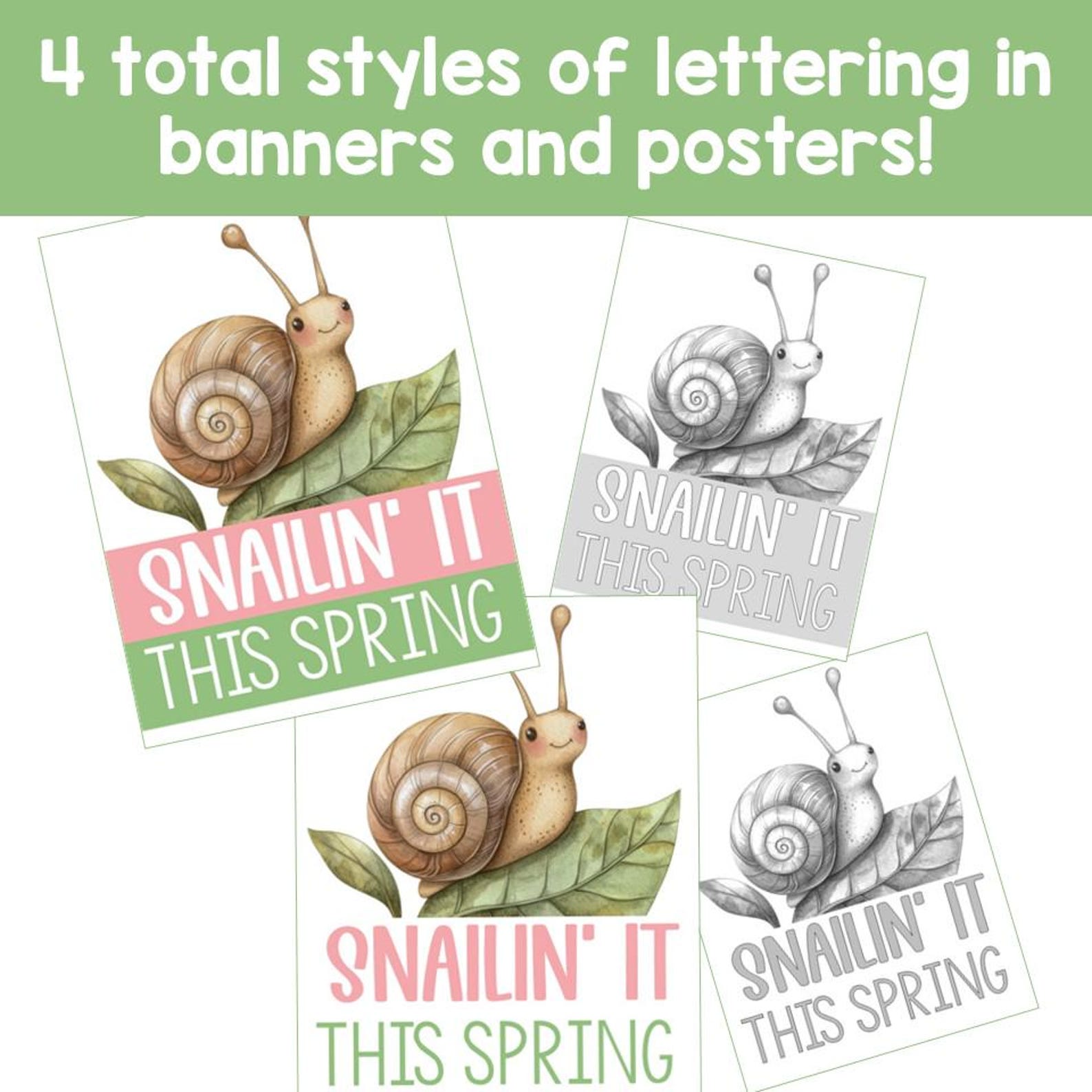 Cute Snails Spring Door Decor March Door Decorations Spring Bulletin ...