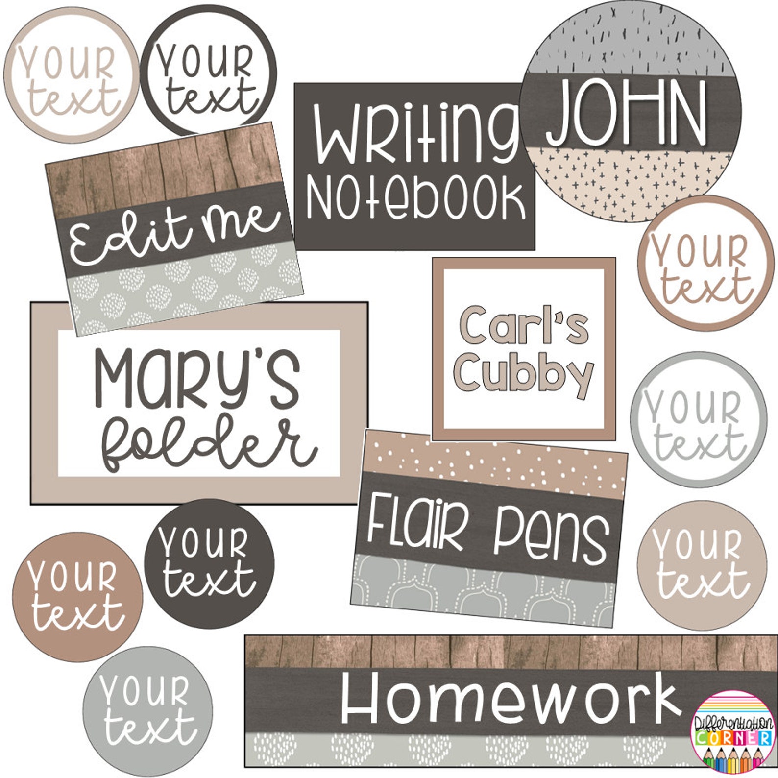 Editable Boho Classroom Labels Neutral Boho Classroom Decor Neutral ...
