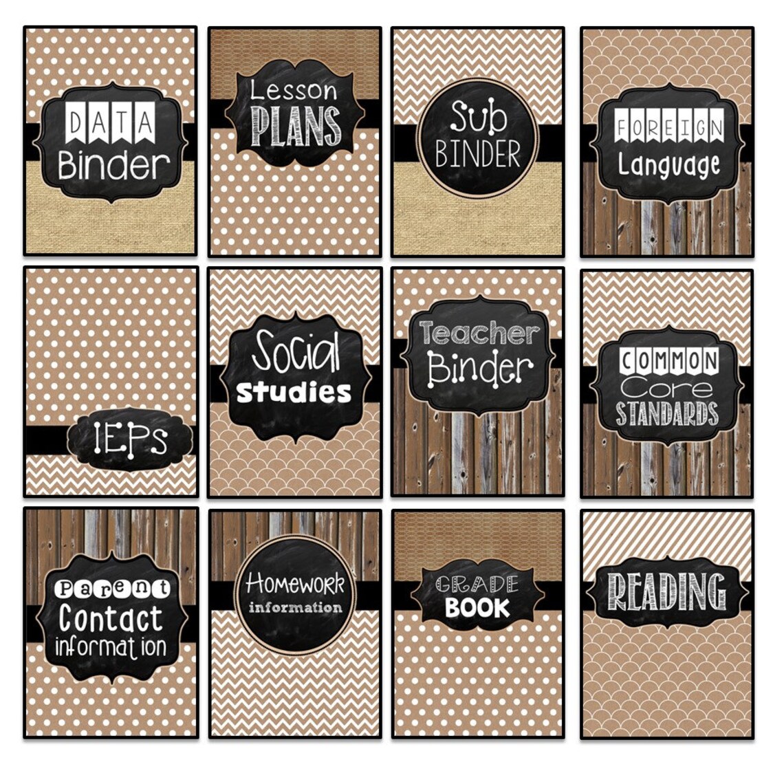 Editable Binder Covers and Spines Farmhouse Classroom Decor Farmhouse ...