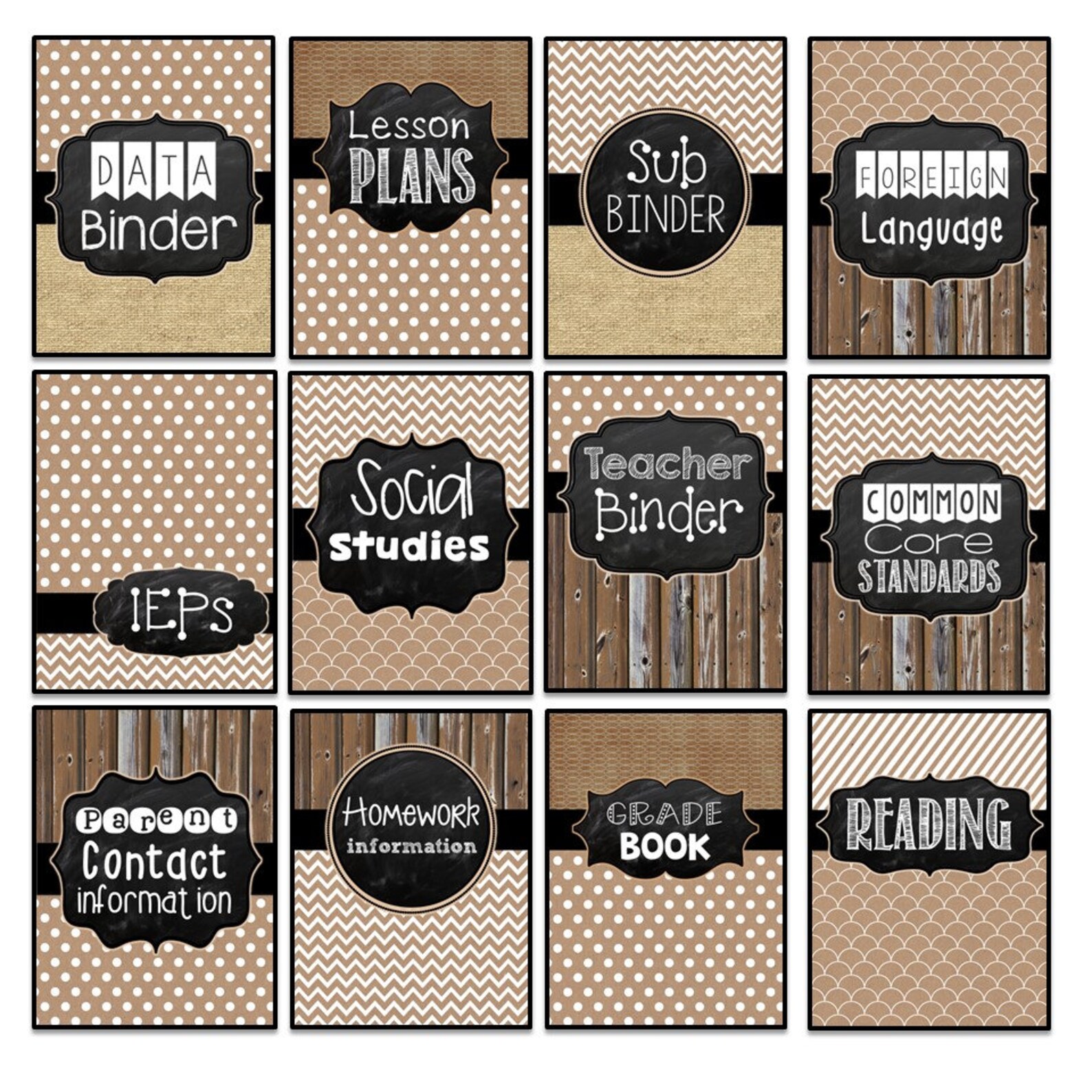 Editable Binder Covers and Spines Farmhouse Classroom Decor Farmhouse ...