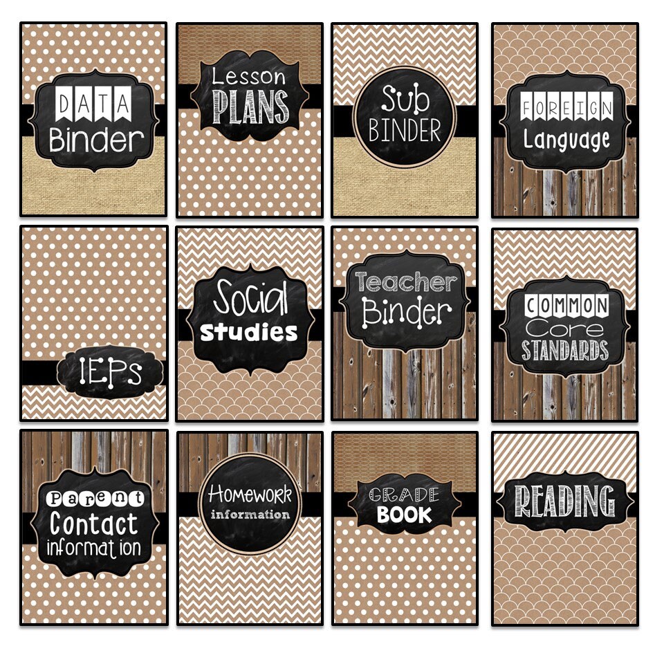 Editable Binder Covers and Spines Farmhouse Classroom Decor Farmhouse ...