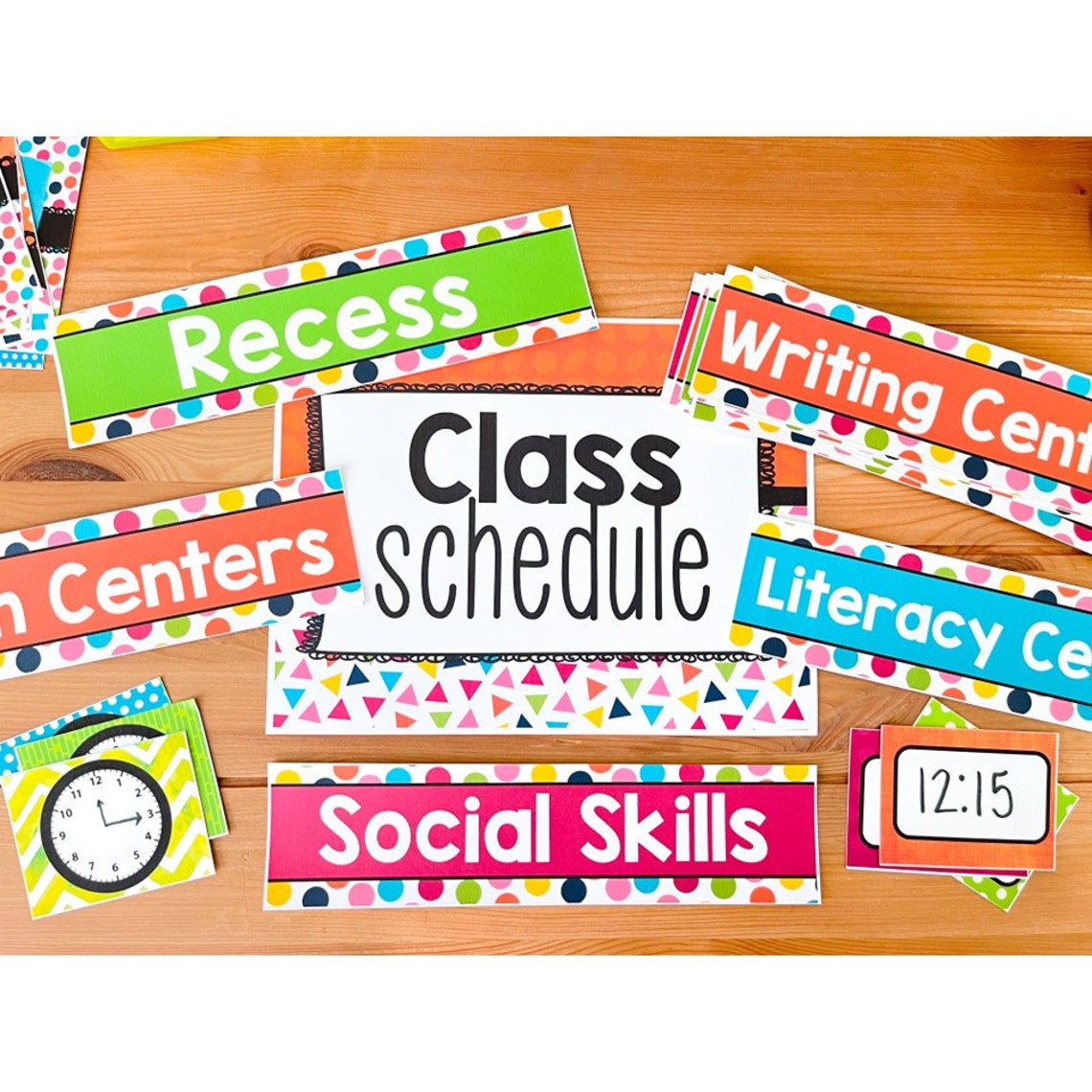 Editable Daily Schedule Cards Confetti Rainbow Classroom Decor - Etsy