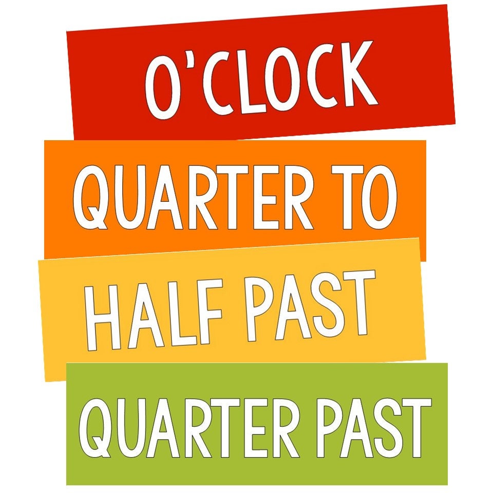 Mushroom Retro Clock Label Numbers in 5 Minute Intervals | Groovy ...