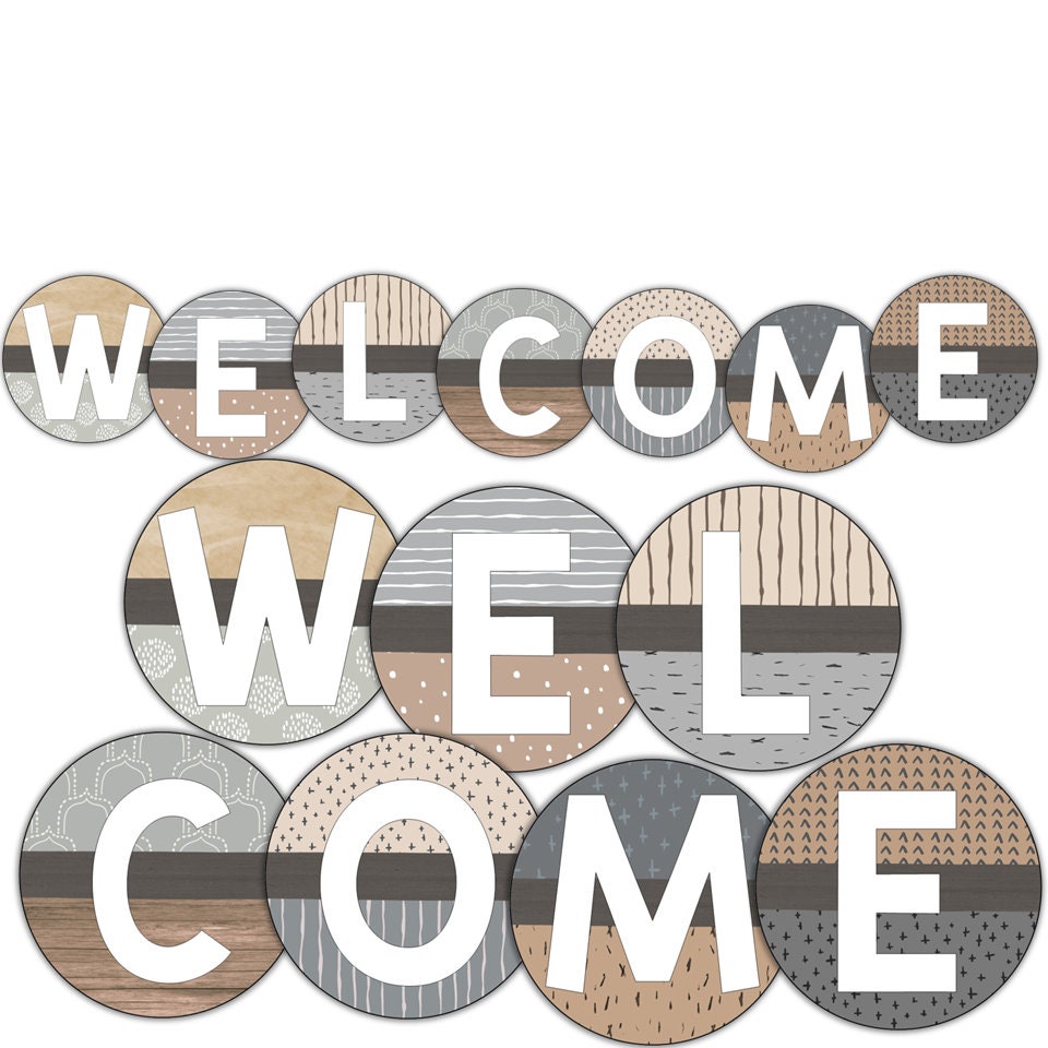 PRINTABLE Welcome Banner Boho Neutral Classroom Decor Neutral Welcome ...