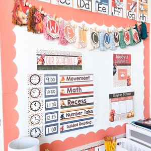 Editable Daily Schedule Cards Chicken Farmhouse Classroom Decor ...