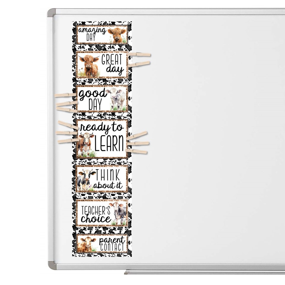 Printable Cow Print Behavior Clip Chart Farmhouse Classroom Decor ...