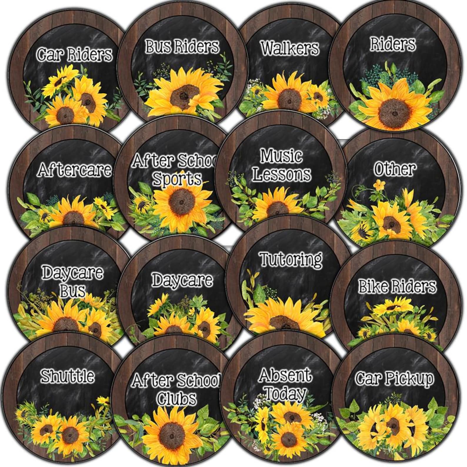 How We Go Home Dismissal Chart Template | Sunflower Farmhouse Classroom ...