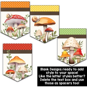 Editable Toadstool Bunting Bulletin Board Banner Letters Mushroom ...