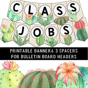 Editable Classroom Jobs Chart Template Cactus and Succulent Classroom ...