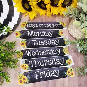 Classroom Calendar & Weather Display Set Sunflower Farmhouse - Etsy