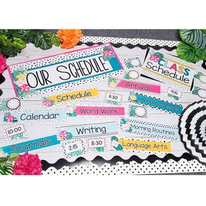 Editable Daily Schedule Cards Tropical Classroom Decor Tropical ...