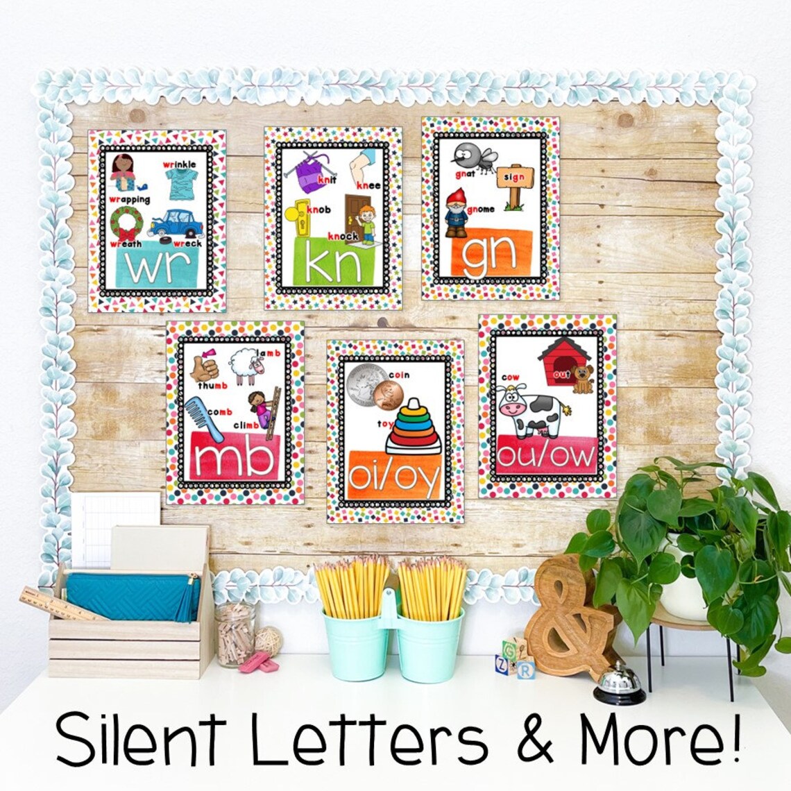 Confetti Rainbow Phonics Posters Vowel Valley Sound Wall Science of ...