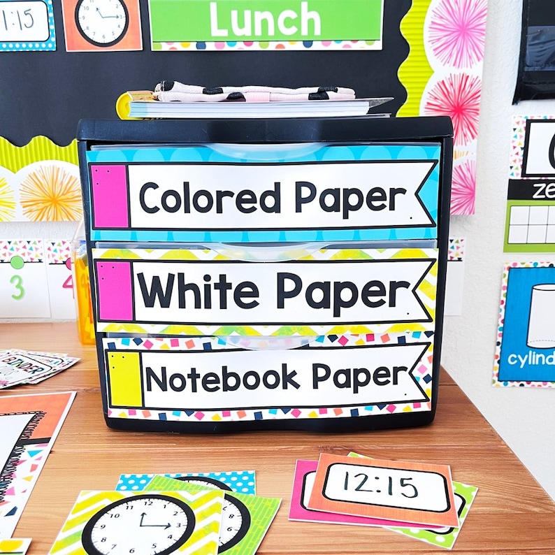 Editable Confetti Rainbow Classroom Labels Classroom Decor - Etsy