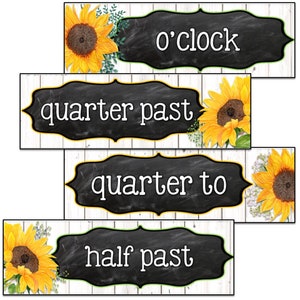 PRINTABLE Clock Label Numbers in 5 Minute Intervals | Sunflower ...