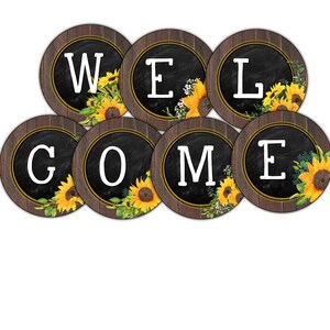 PRINTABLE Welcome Banner | Sunflower Farmhouse Classroom Decor ...