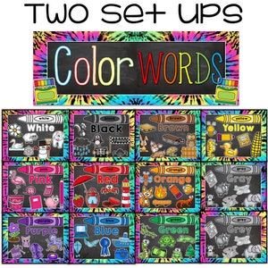 PRINTABLE Color Posters Pack | Tie Dye Retro Classroom Decor | Retro ...
