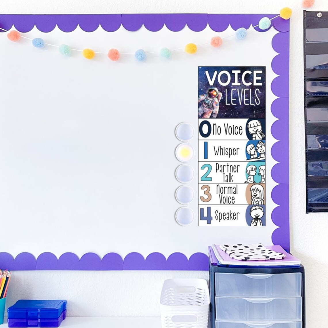 Printable Voice Level Chart Posters Space Theme Classroom Decor ...
