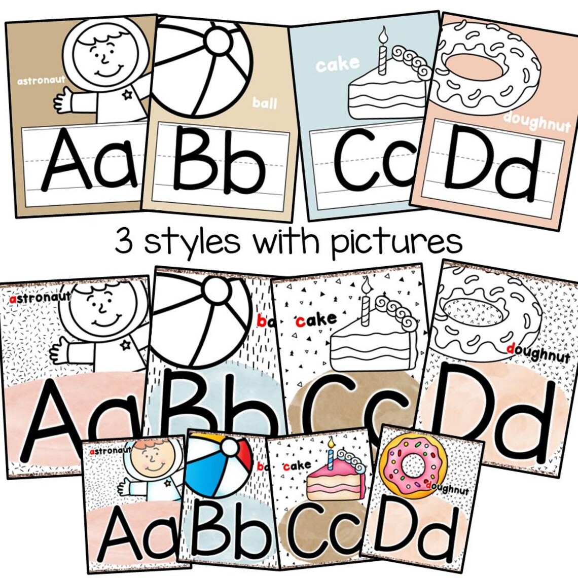 Alphabet Posters With Pictures for the Classroom | Neutral Boho ...