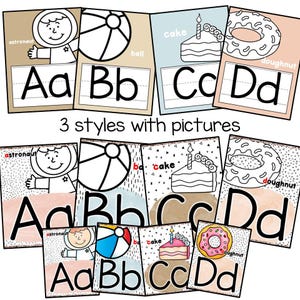 Alphabet Posters With Pictures for the Classroom | Neutral Boho ...