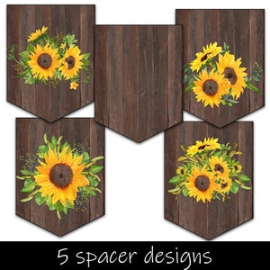 Editable Bunting Bulletin Board Banner Letters Sunflower Farmhouse ...