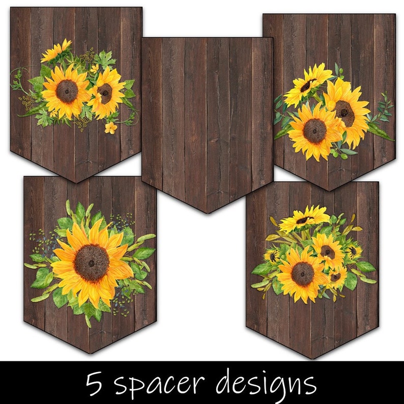 Editable Bunting Bulletin Board Banner Letters Sunflower Farmhouse ...