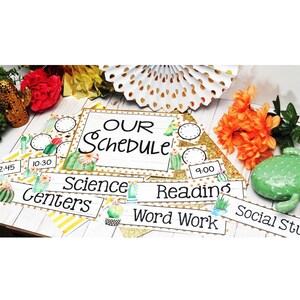 Editable Cactus Succulent Daily Schedule Cards Plant Classroom Decor ...