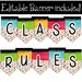 Editable Confetti Rainbow Classroom Rules Posters Confetti Rainbow ...