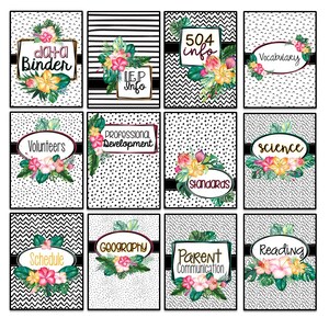 Editable Binder Covers and Spines Tropical Classroom Decor Printable ...