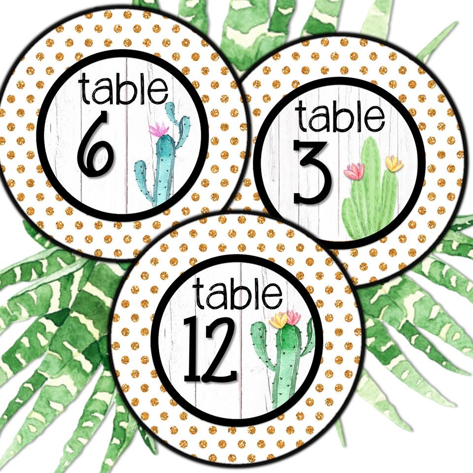 PRINTABLE Cactus Table Numbers Cactus Classroom Decor Classroom Table ...