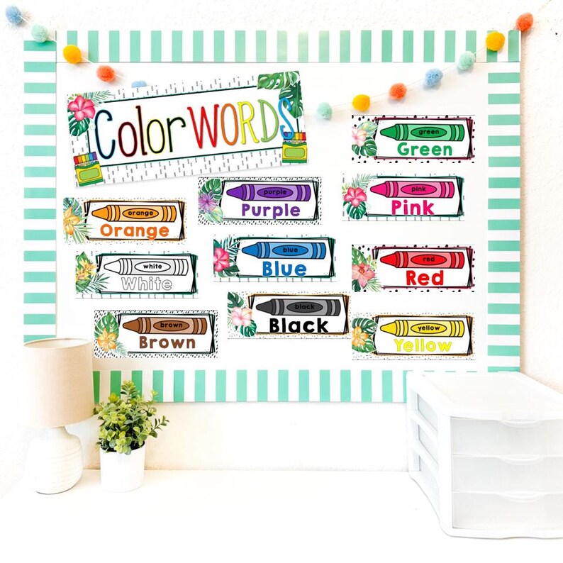 PRINTABLE Color Posters Pack | Tropical Classroom Decor | Tropical ...