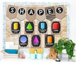 PRINTABLE Shape Posters and Charts | Farmhouse Neutral Classroom Decor ...