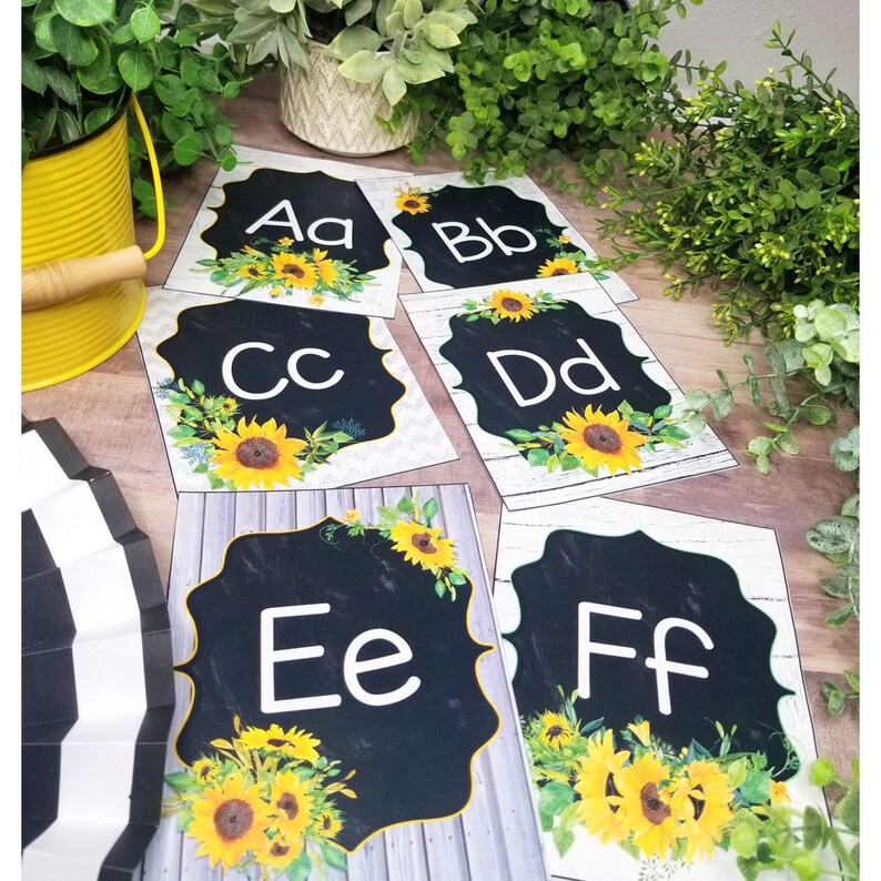 Alphabet Posters for the Classroom Sunflower Farmhouse - Etsy